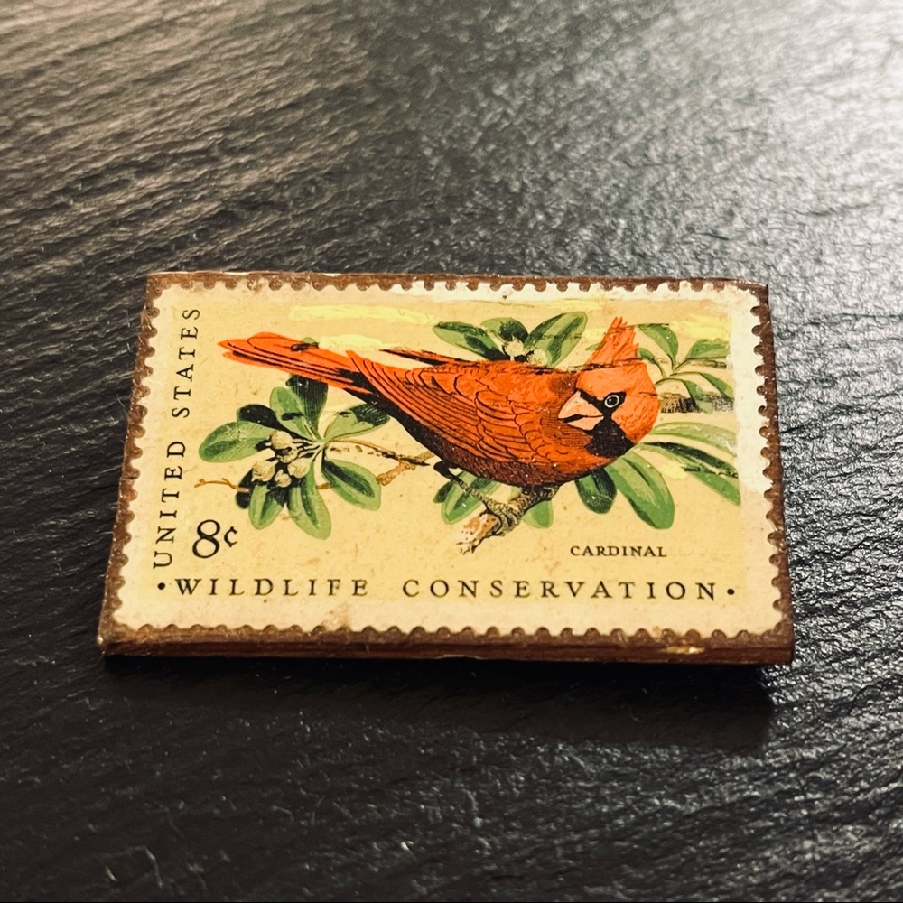 Vintage National Wildlife Conservation Cardinal Stamp… - Gem